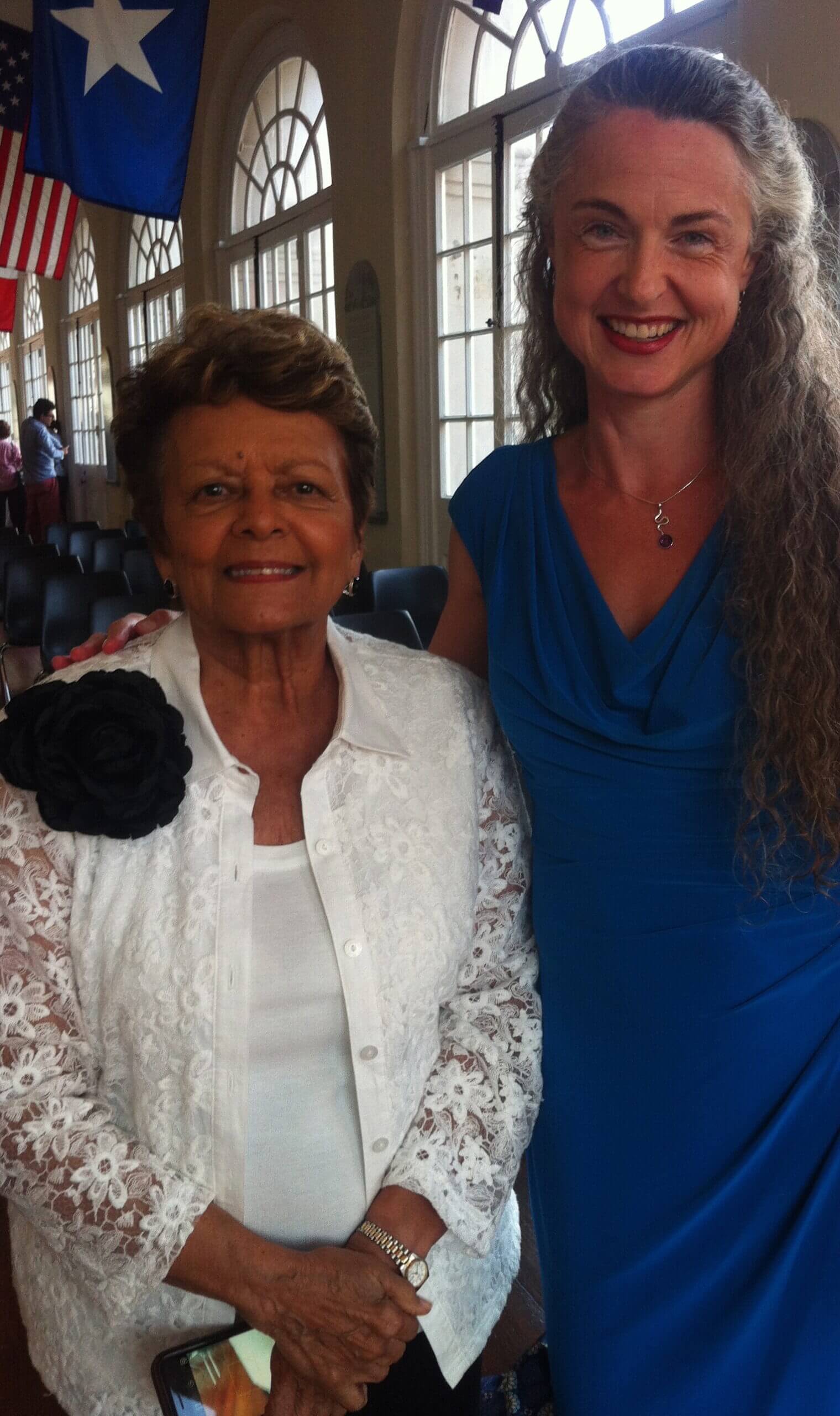 Sybil Morial, left with author Jennifer Steil - Faulkner Society